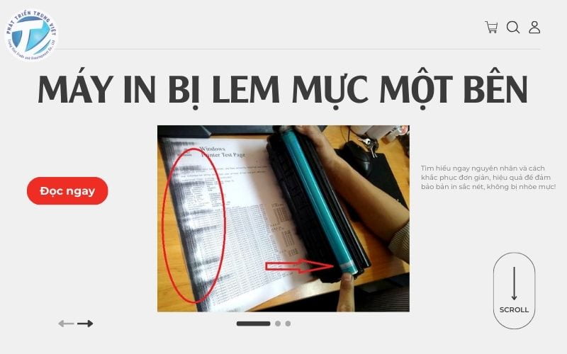 Máy in bị lem mực một bên, khắc phục thế nào?